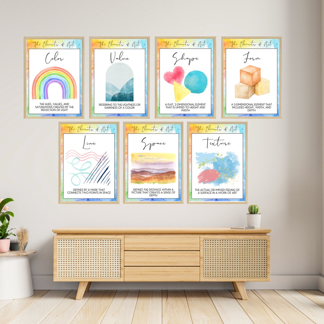 Watercolor Elements of Art Poster Set - Etsy