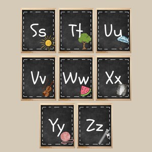 Chalkboard Alphabet Poster Set - Etsy