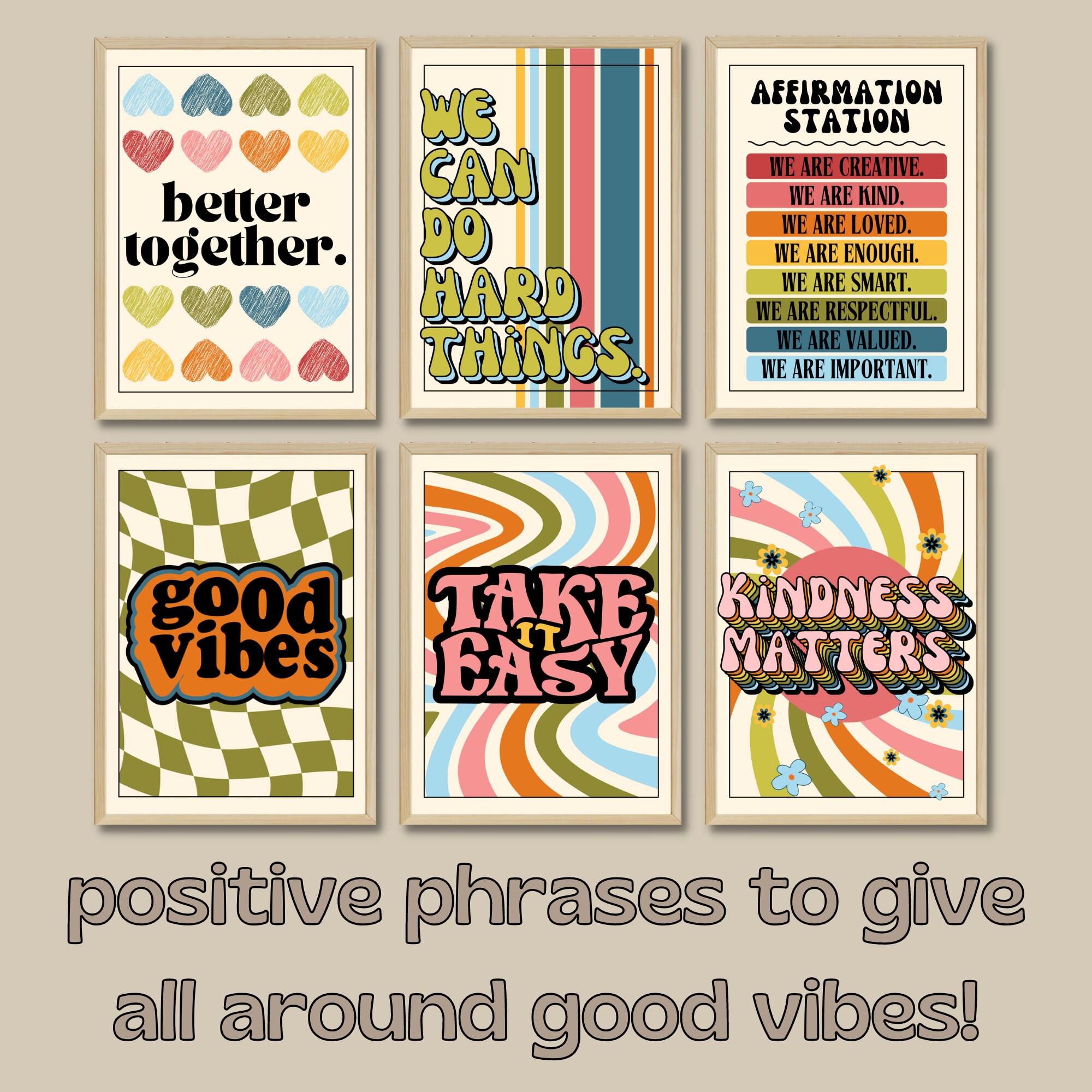 Retro Classroom Poster Set - Etsy