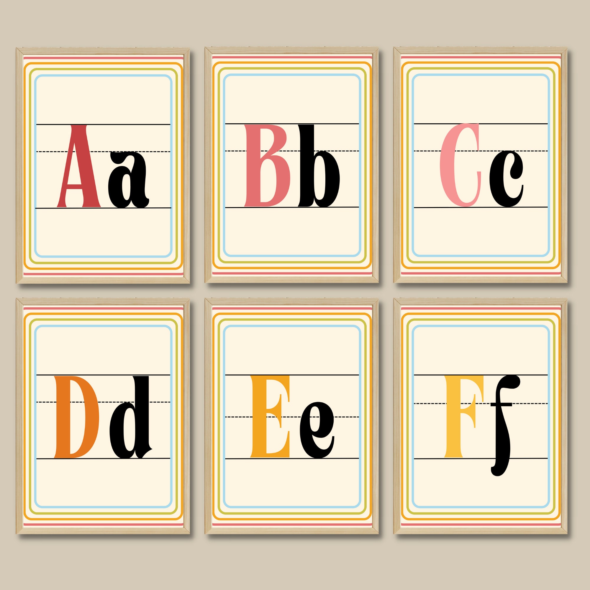 Retro Alphabet Poster Set - Etsy
