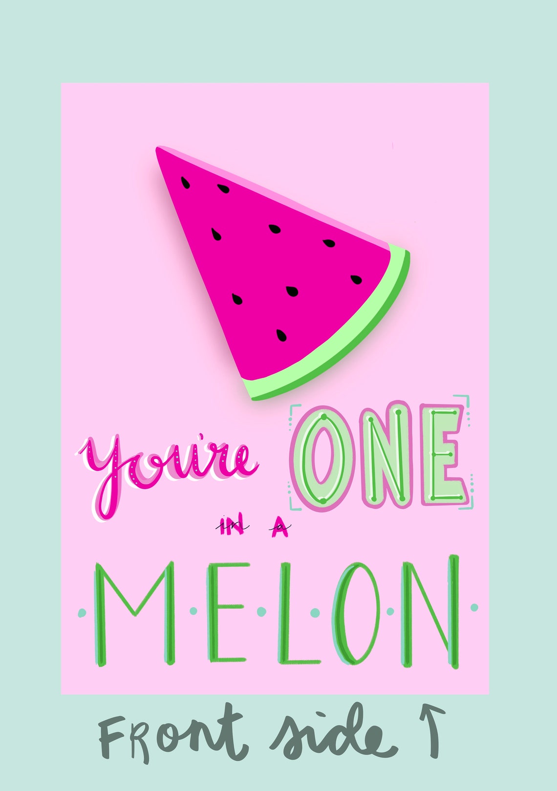 You're One in a Melon Greeting Card Tarjeta de Cortesía | Etsy
