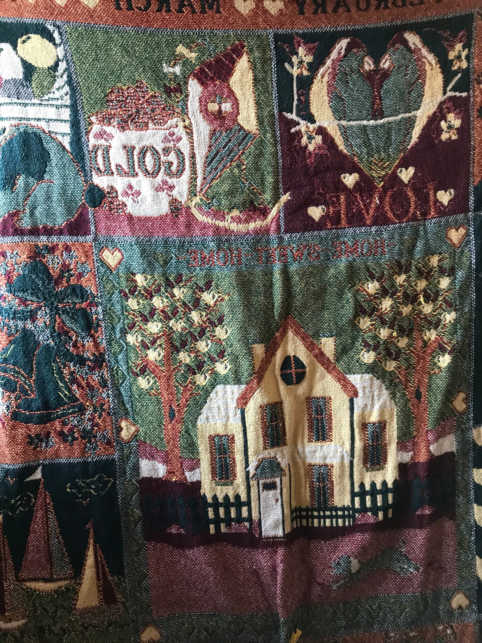 12 Month Holiday Calendar Blanket Throw Christmas Easter Valentines ...