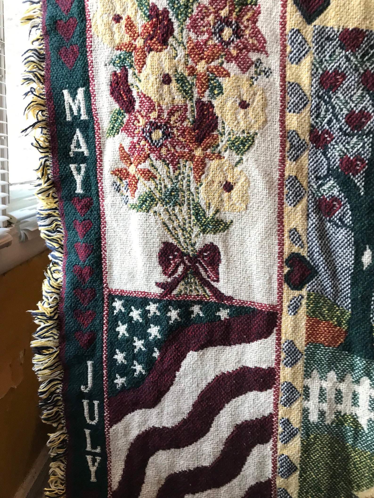 12 Month Holiday Calendar Blanket Throw Christmas Easter Valentines ...