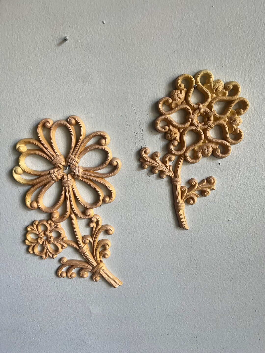 Vintage Mid Century Wall Flower Decor/ Syroco Style Home Interiors ...