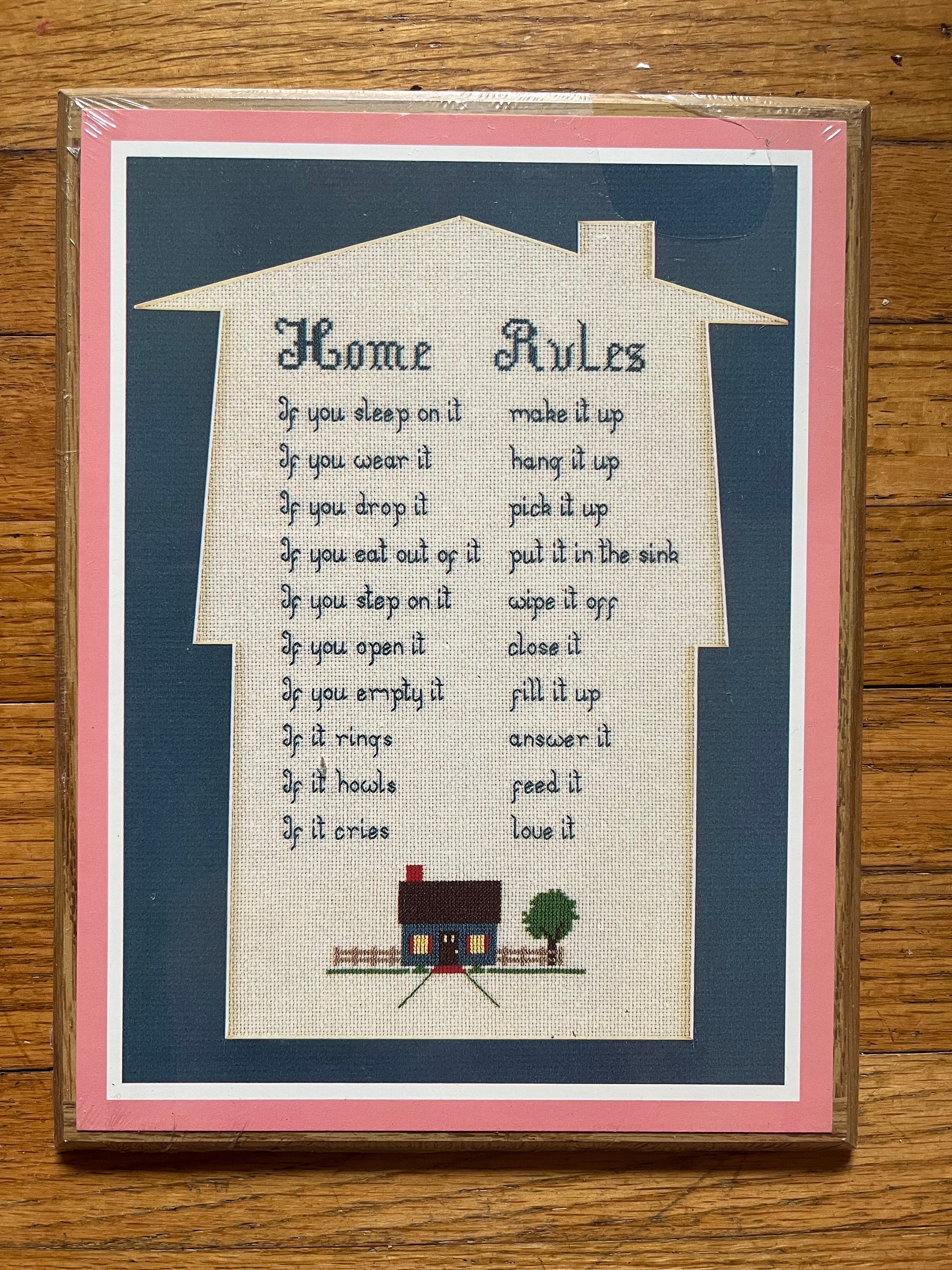 Fingerhut Vintage Home Rules Plaque, Kitschy, Kitsch, Retro, 60s, 70s ...