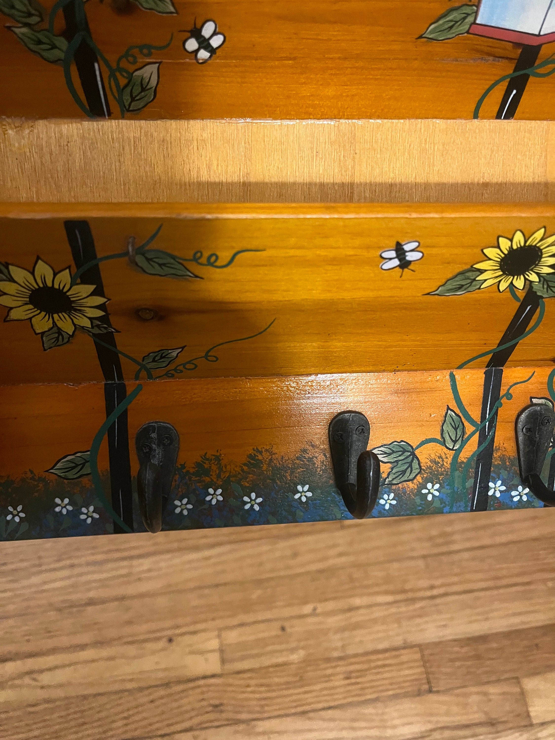 Vintage Wood Hand Painted Letter Key Holder Wall Mount. Vintage Key ...