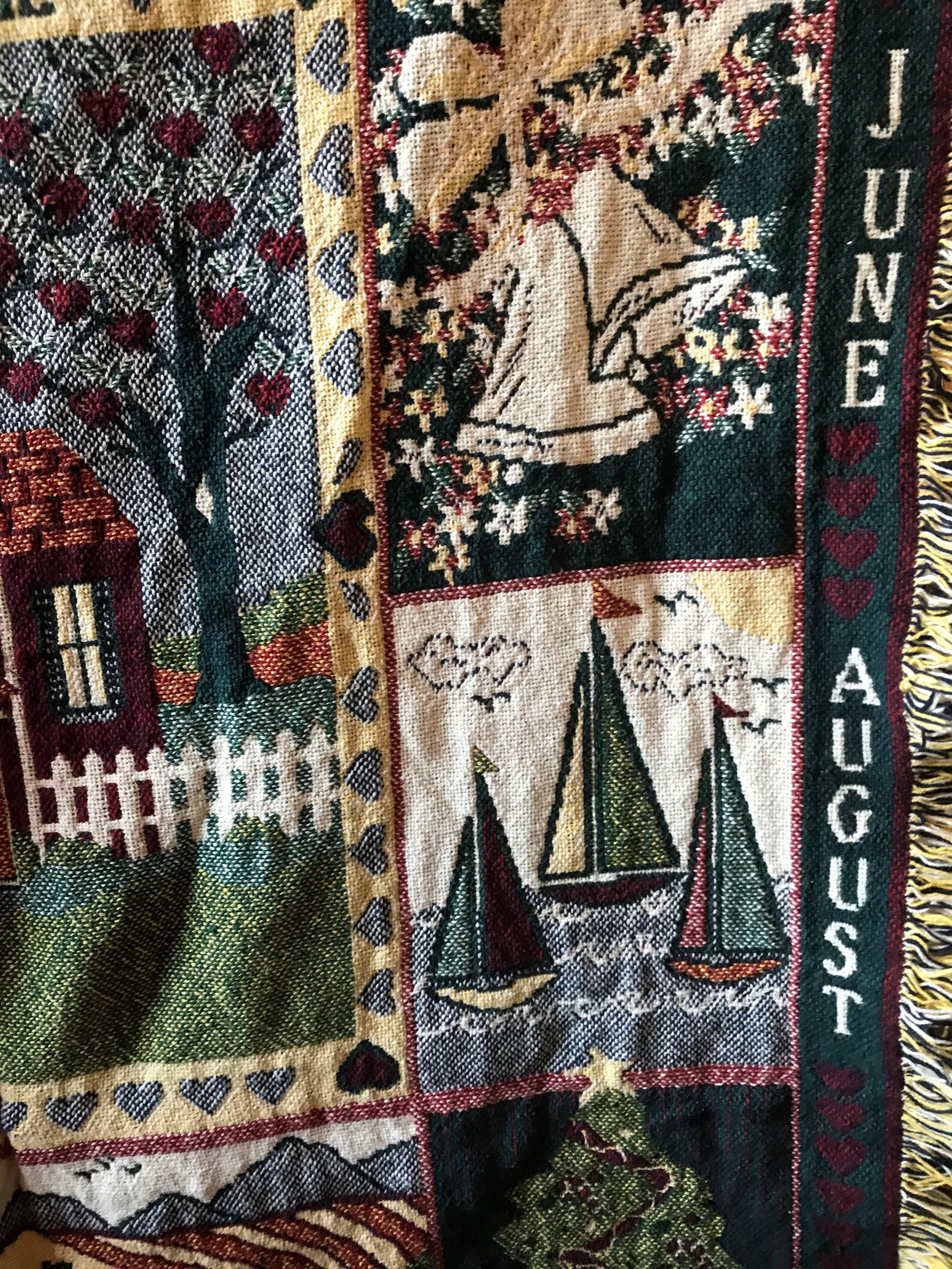 12 Month Holiday Calendar Blanket Throw Christmas Easter Valentines ...