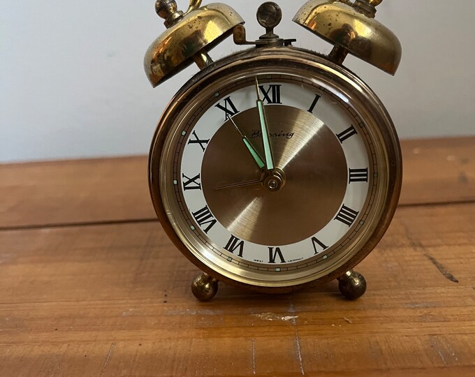 West Germany Vintage Brass Wind up Clock/ Alarm Bells/ Wind up Clock ...