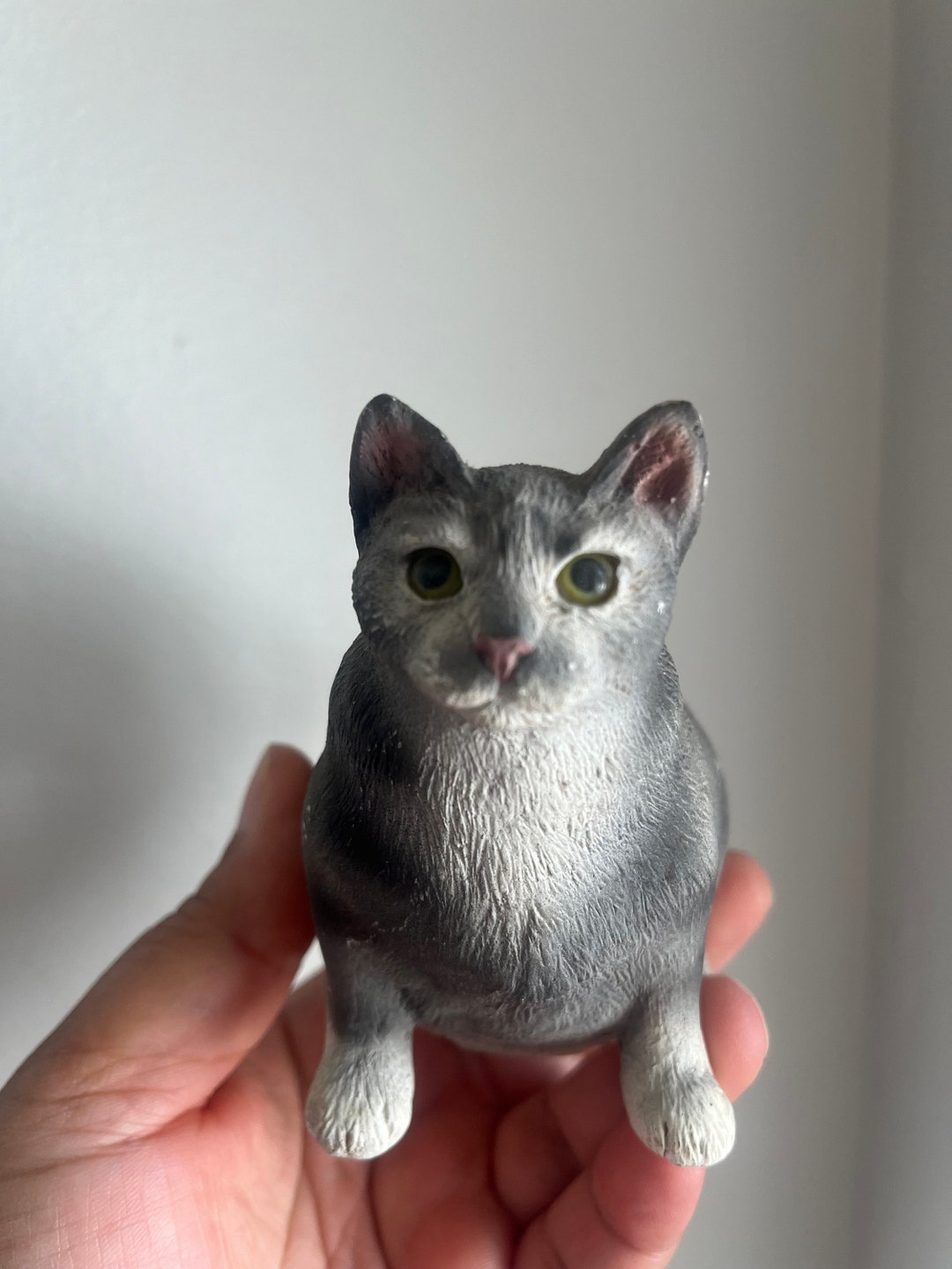 Vintage Cat Figurine/ Tabby Cat/ Fat Cat/ Feline/ Kitty Kat/ Funny ...