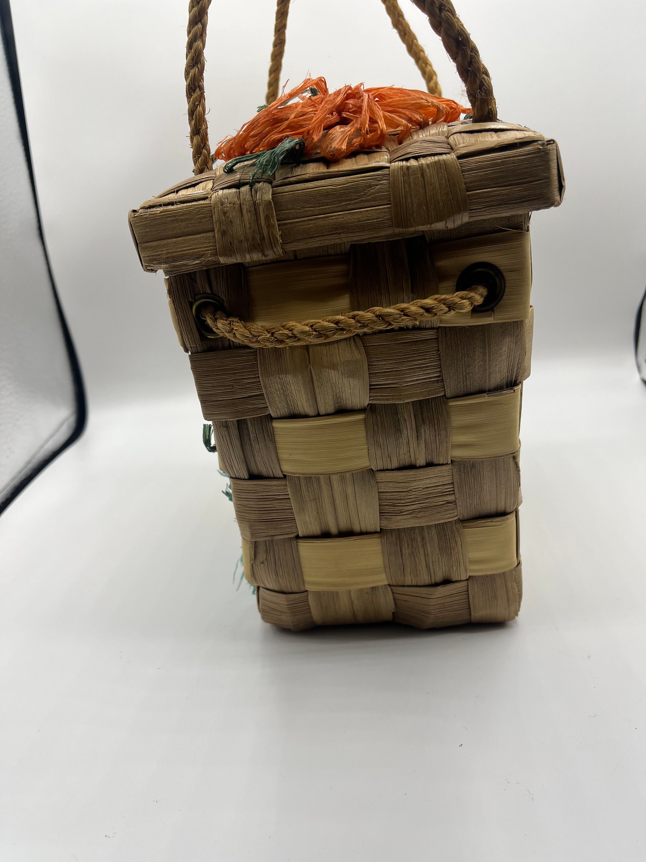 Vintage Straw Purse Box. Vintage Purse. Woven. Summer Bag. Rattan ...