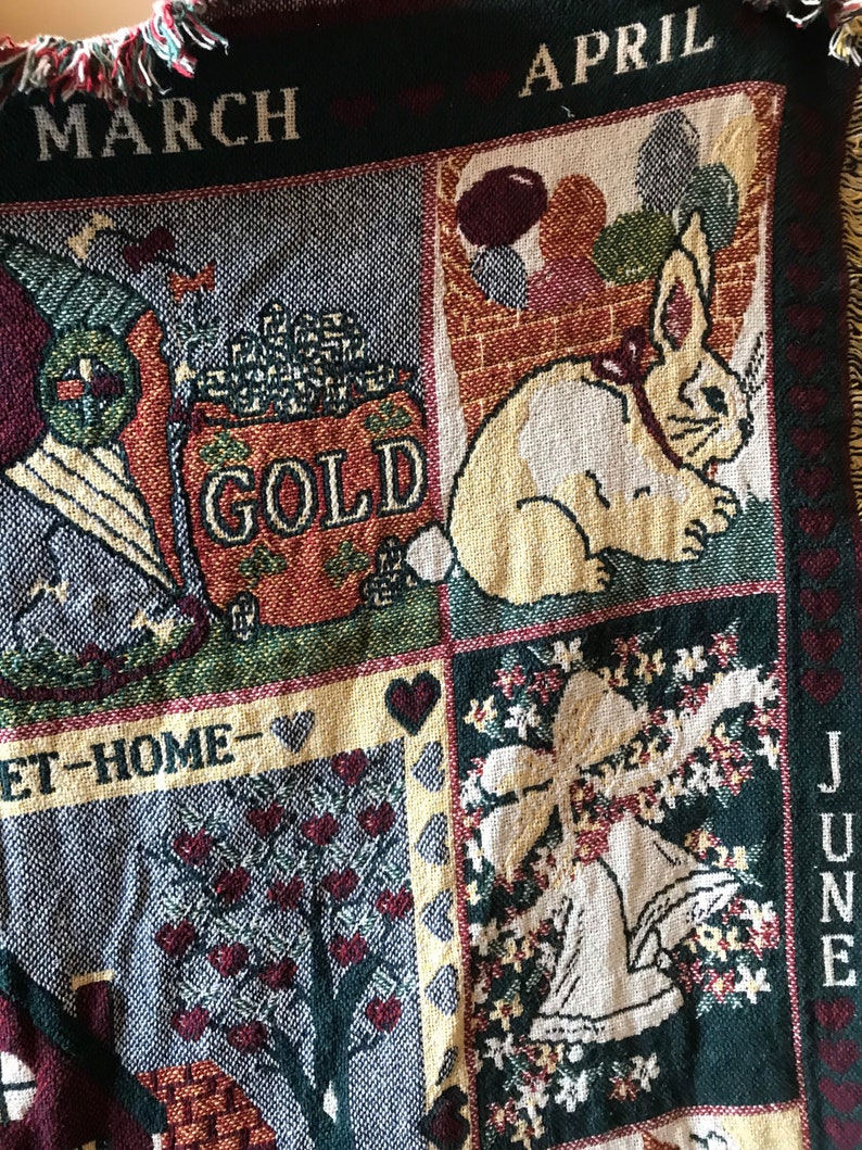 12 Month Holiday Calendar Blanket Throw Christmas Easter Valentines ...