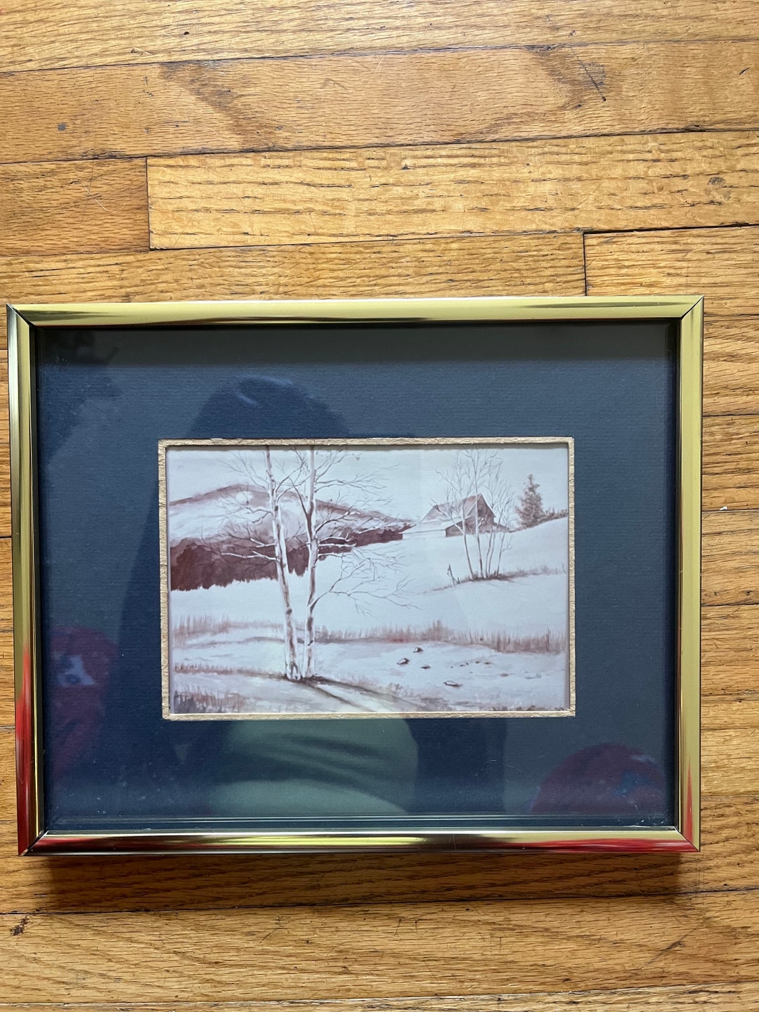 Vintage Wood Scene Cabin Print Artwork Wall Hanging Picture ...