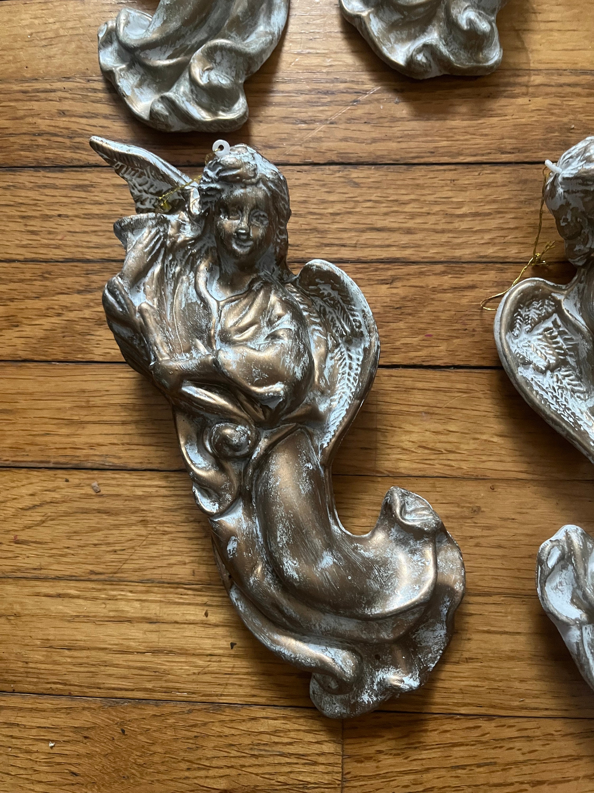 Angel Cherubs Christmas Ornament Ornaments Religious Jesus Gold ...