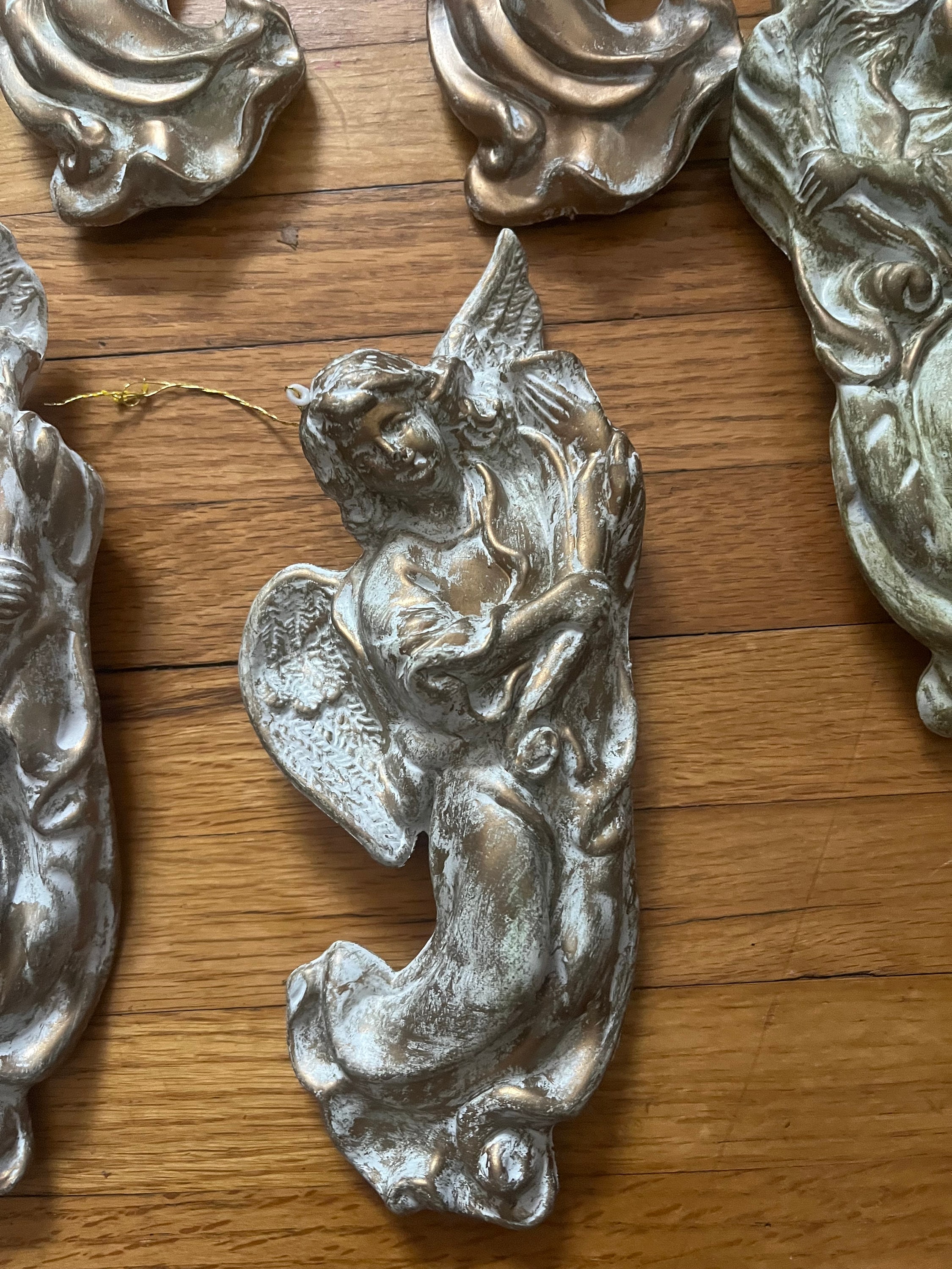 Angel Cherubs Christmas Ornament Ornaments Religious Jesus Gold ...