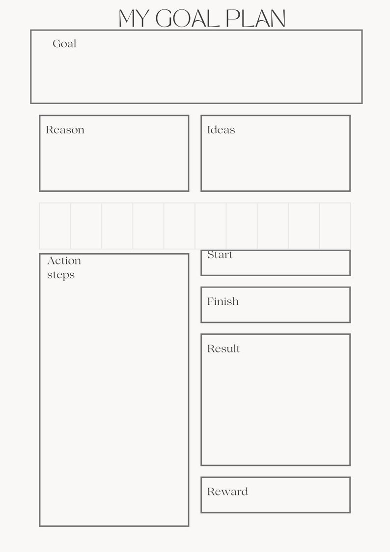 Goal Planner Template | Minimalist - Etsy