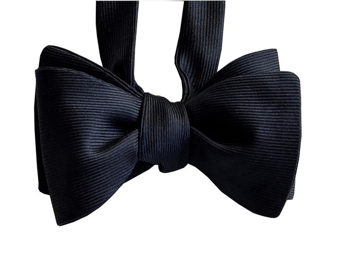 Silk Bow Tie for Men - Black Bow Tie - One of a Kind - Handcrafted ...