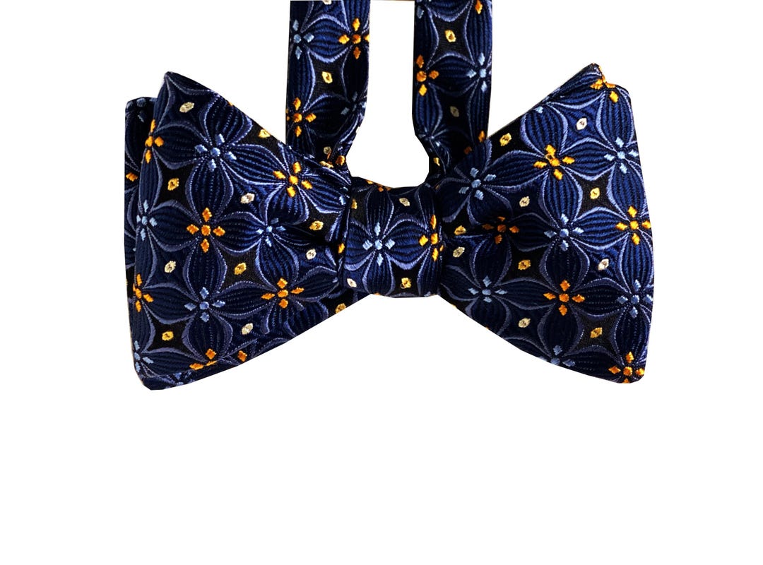 Men's Silk Bow Tie - Floral Field - Blue Bow Tie - One of a Kind ...