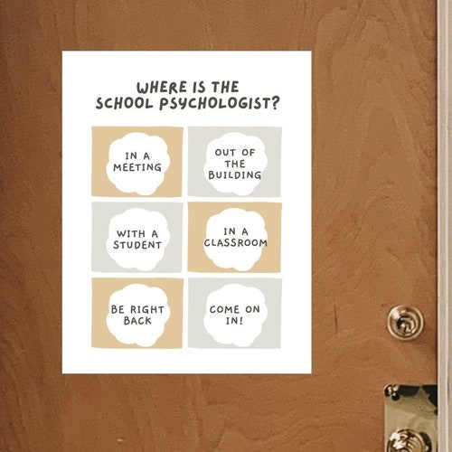 School Psychologist Door Sign Where is the School Psychologist | Etsy