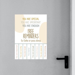 Affirmation Tear off Flyer - School Psychologist Office Decor - School ...