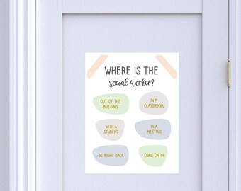 Social Worker Door Sign Where is the Social Work Wall Art - Etsy