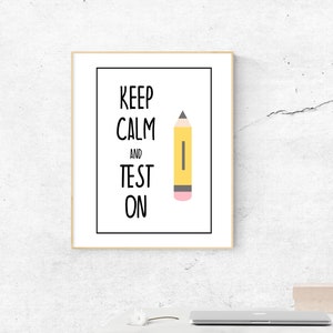 Keep Calm and Test on Print - School Psychologist Office Decor ...