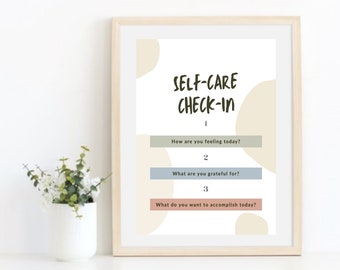 Self-Care Check-In Print Mental Health School Psychologist | Etsy