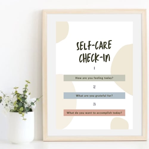 Self Care Check in Print Mental Health School Psychologist | Etsy