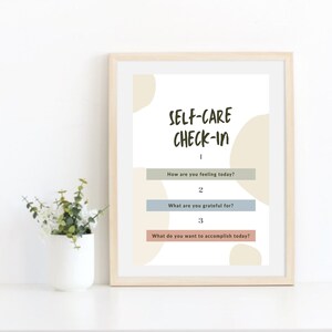 Self Care Check in Print - Mental Health - School Psychologist Print ...