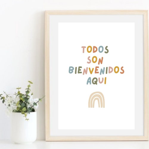 Todos Son Bienvenidos Aqui Print Everyone is Welcome Here - Etsy
