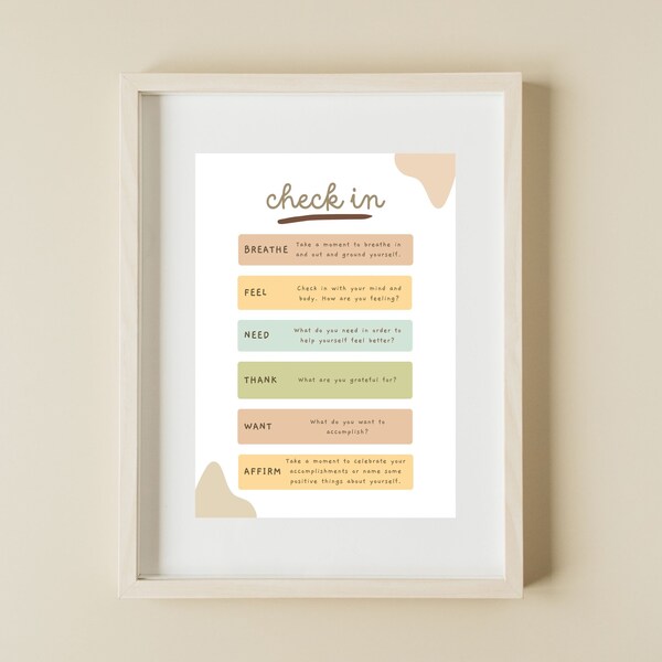 Mental Health Check in Poster - Etsy
