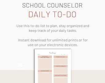 School Counselor Notes Template, Printable and Fillable, School ...