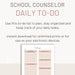 School Counselor Daily to Do List- Counselor Form- School Counselor ...