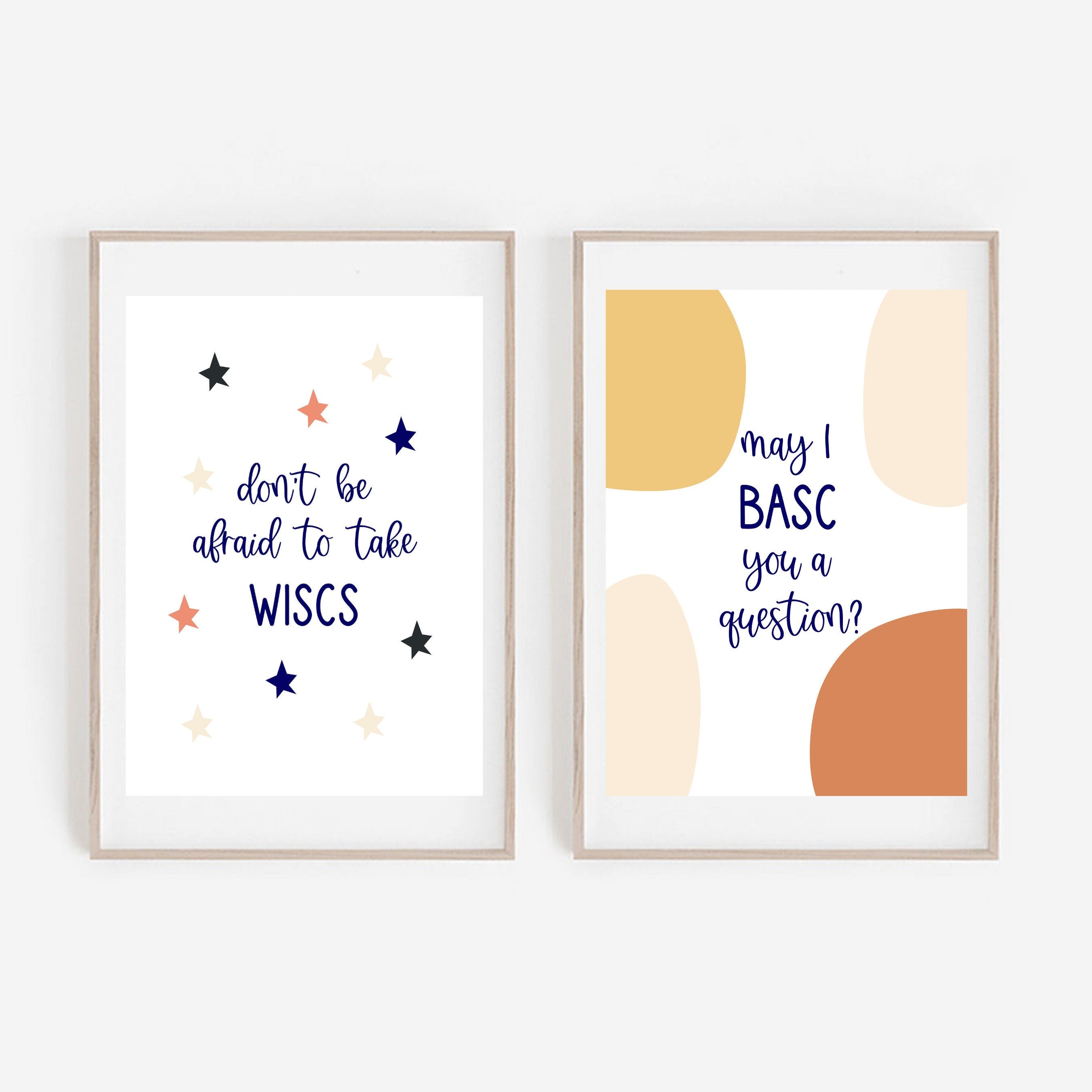 School Psych Test Pun Print Set Don't Be Afraid to Take - Etsy