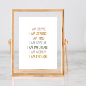Positive Affirmations Print - School Psychologist Office Decor - School ...