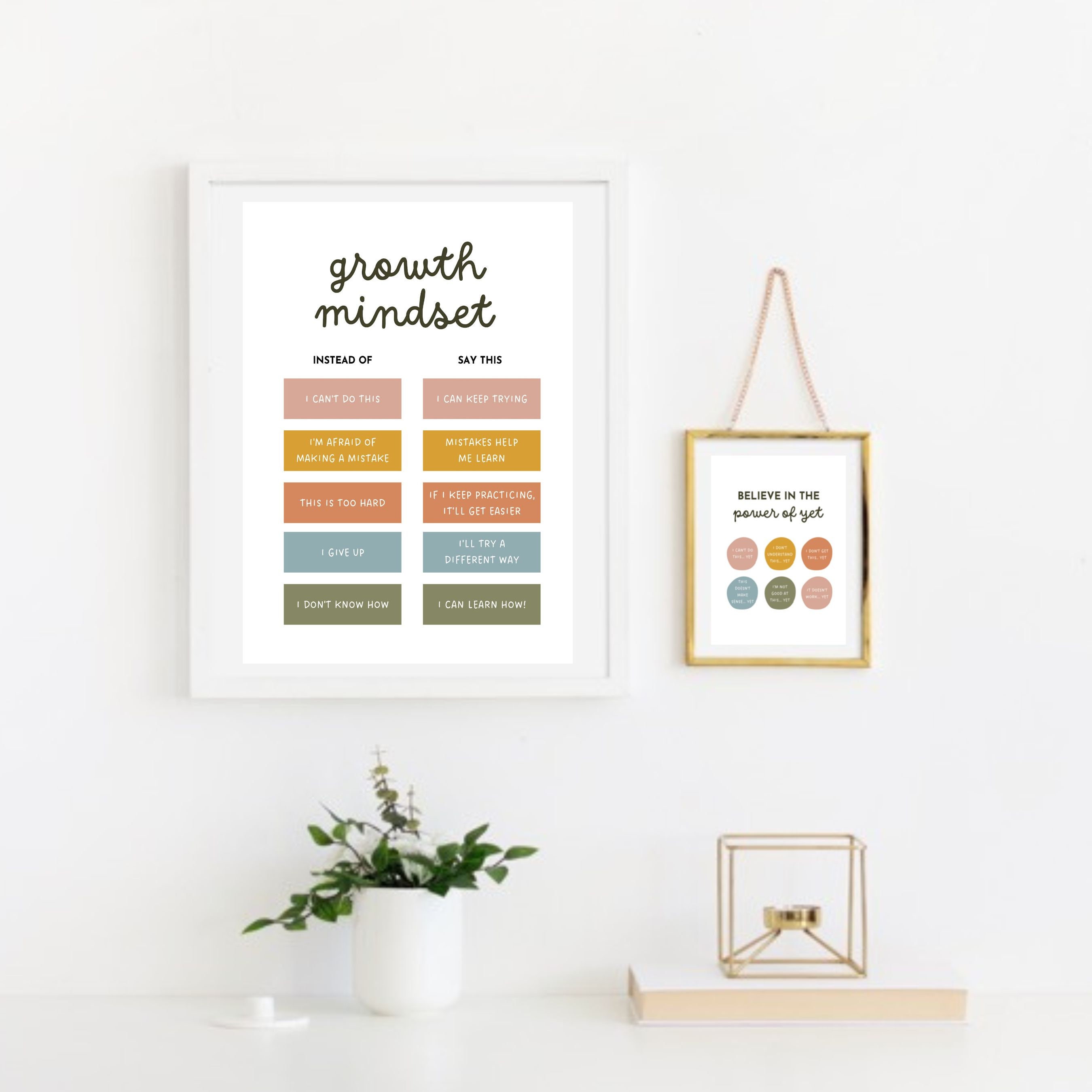 Growth Mindset Poster School Psychologist Office Decor - Etsy