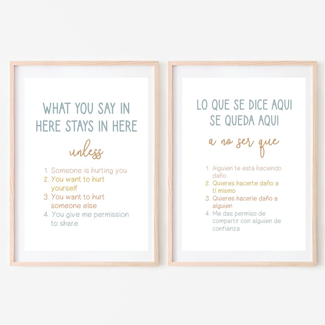 Confidentiality Print Set- Spanish Confidentiality Statement- What You ...