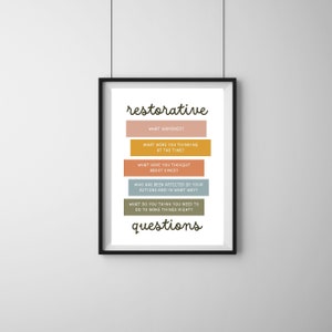 Restorative Justice Questions Print- SEL School Psychologist School ...