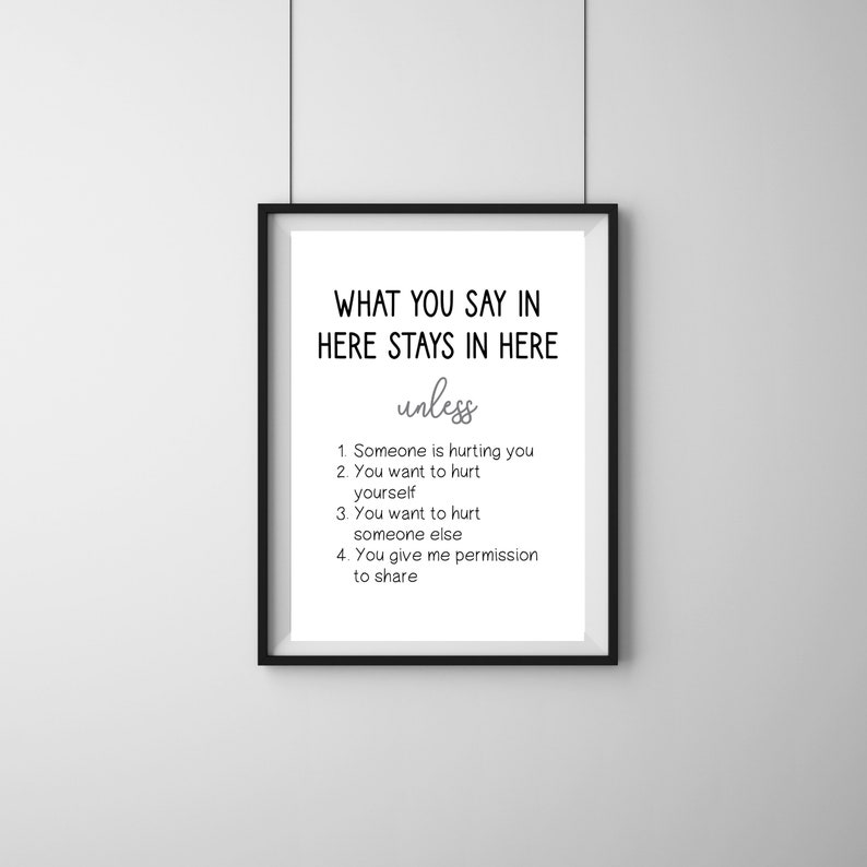 What You Say in Here Stays in Here Print - School Psychologist Office ...