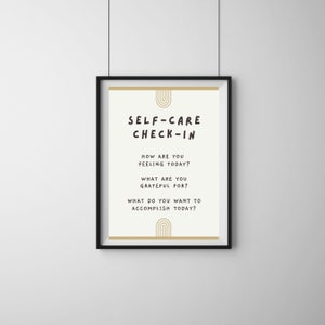 Self-care Check-in Print - Mental Health - School Psychologist Office ...