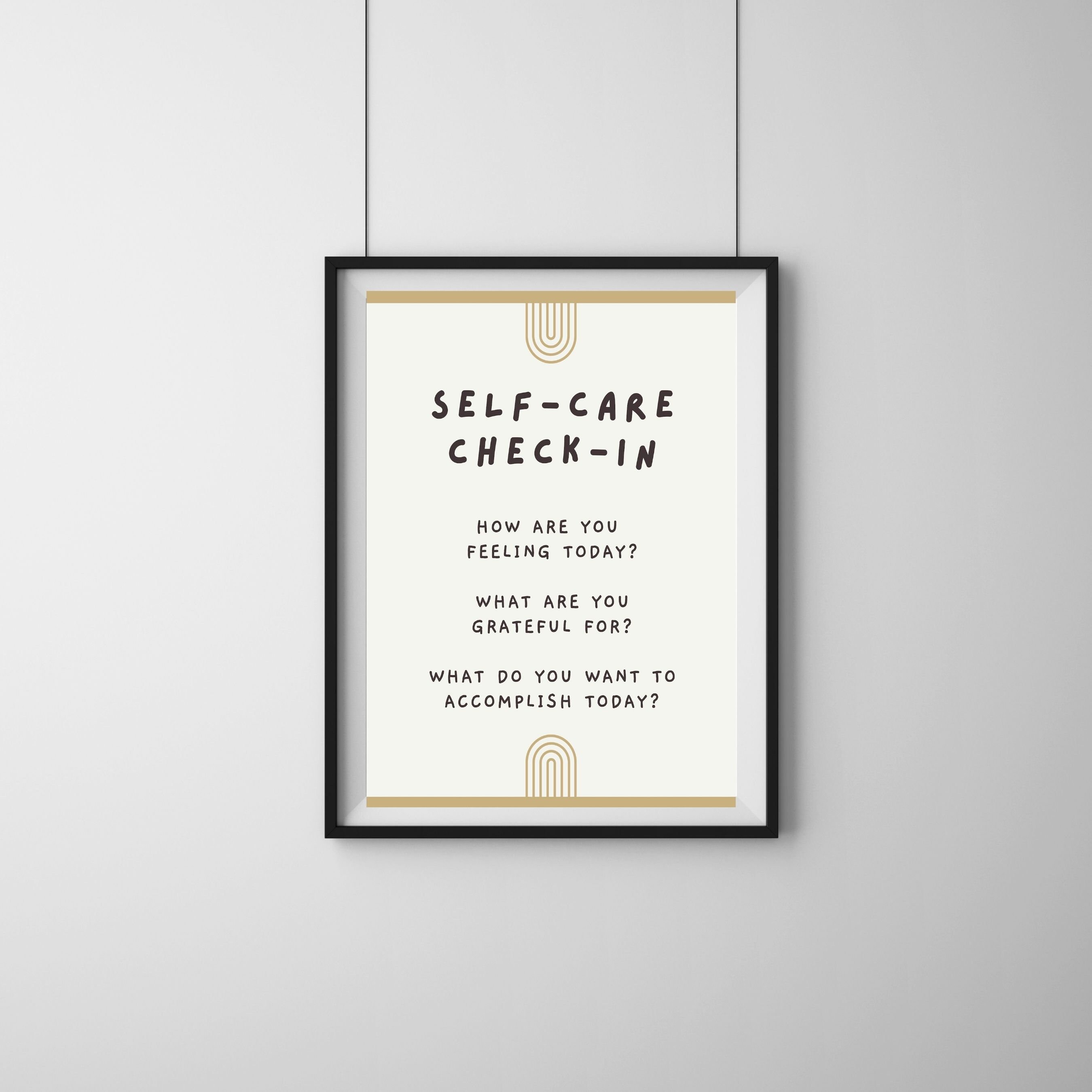 Self-care Check-in Print Mental Health School Psychologist - Etsy