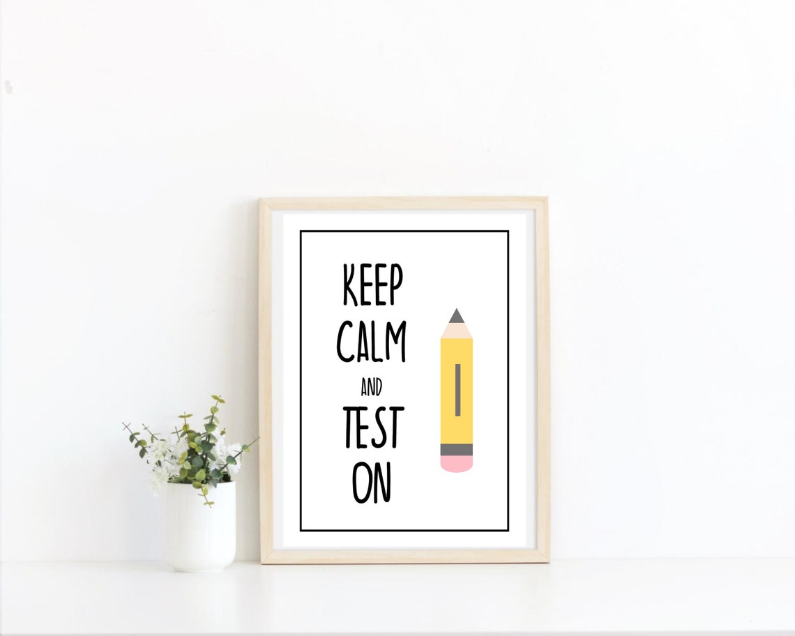 Keep Calm and Test on Print School Psychologist Office Decor - Etsy