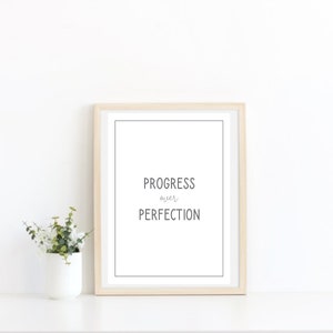 Progress Over Perfection Print - School Psychologist Office Decor ...