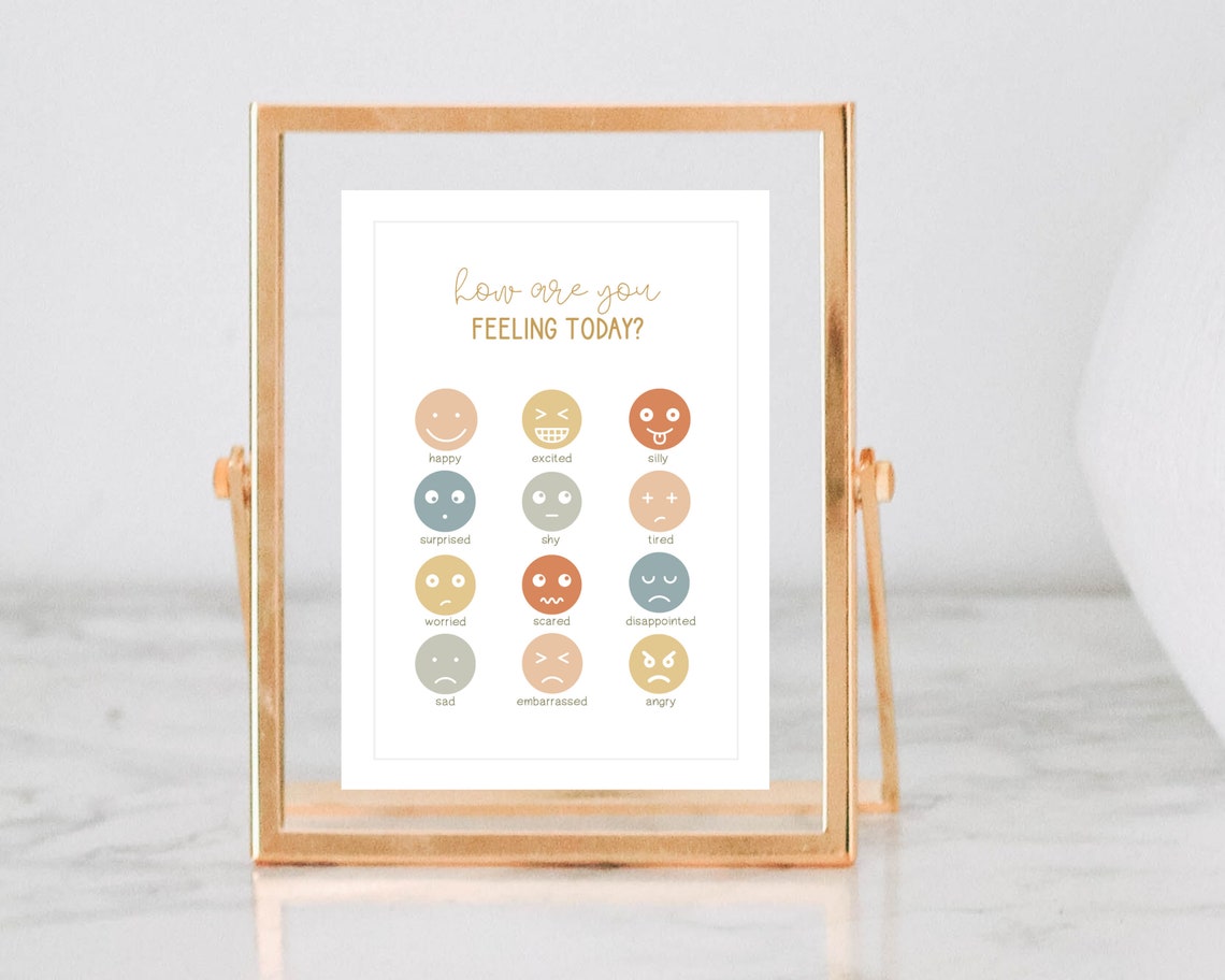 Feelings Chart Print School Psychologist Office Decor - Etsy