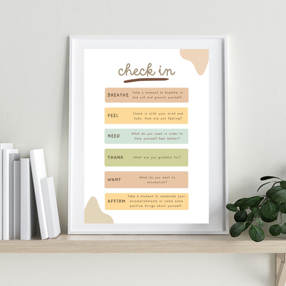 Self Care Check in Print- School Psychologist Office Decor- School ...