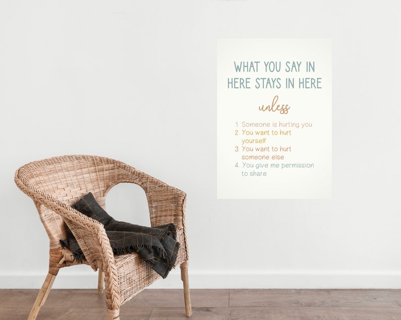 What You Say in Here Stays in Here Print - School Psychologist Office ...