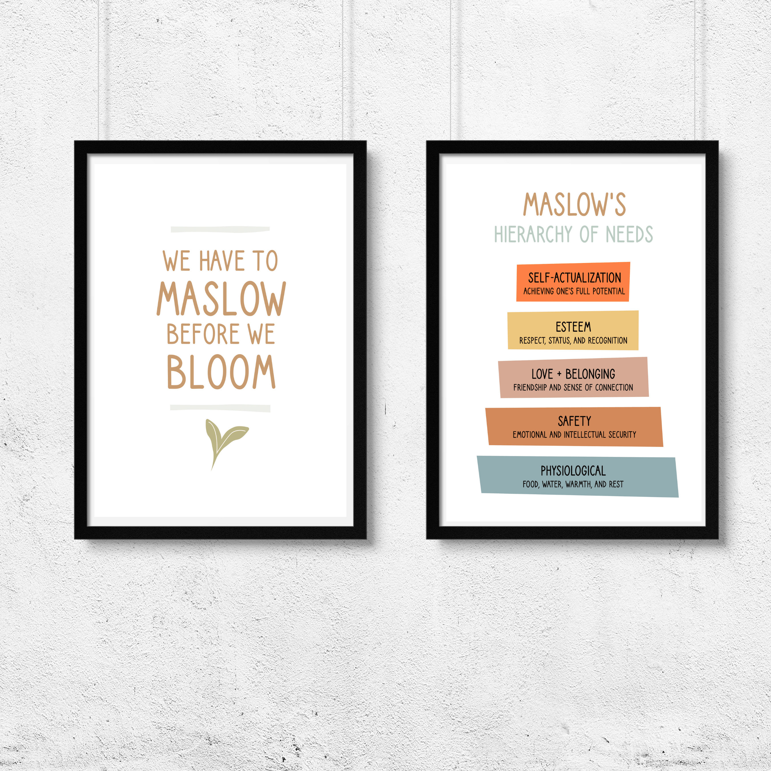 Maslow Print Set - Maslow's Hierarchy of Needs Print - Maslow Before ...