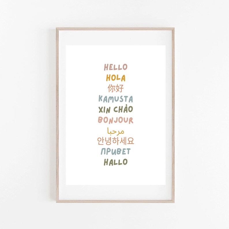 Hello Languages Print- Welcome Diversity Poster- School Psychologist ...