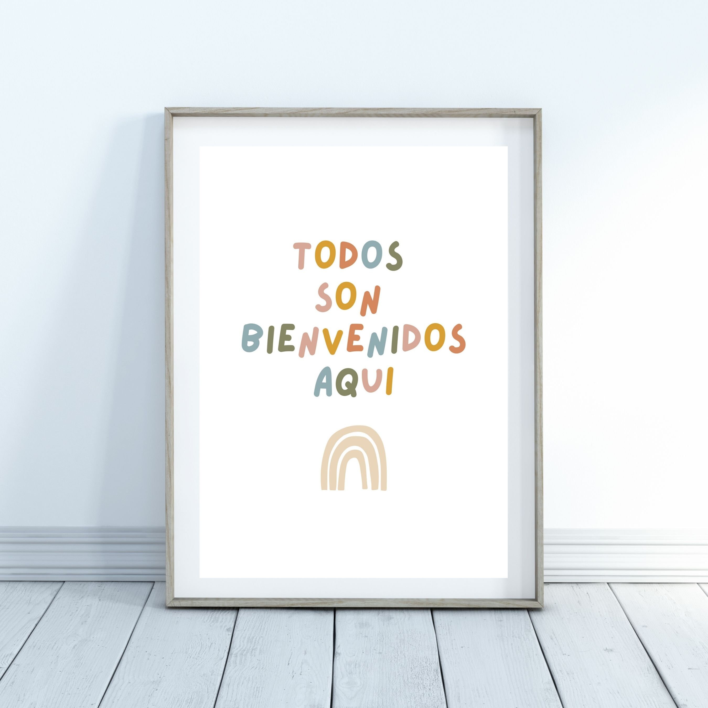 Todos Son Bienvenidos Aqui Print- Everyone is Welcome Here Spanish ...