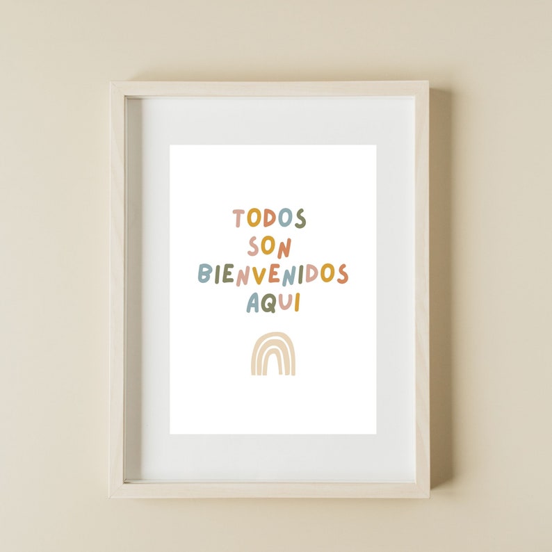 Todos Son Bienvenidos Aqui Print Everyone is Welcome Here - Etsy