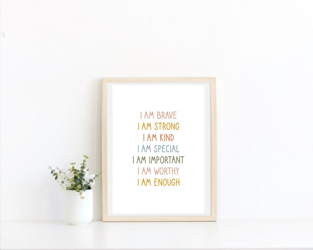 Positive Affirmations Print - School Psychologist Office Decor - School ...